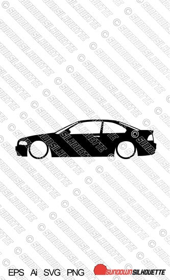 Digital Download vector graphic - Lowered BMW E46 3-series Pre-facelif ...