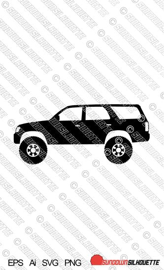 Digital Download vector graphic - Lifted Toyota 4Runner , 3rd Gen EPS ...